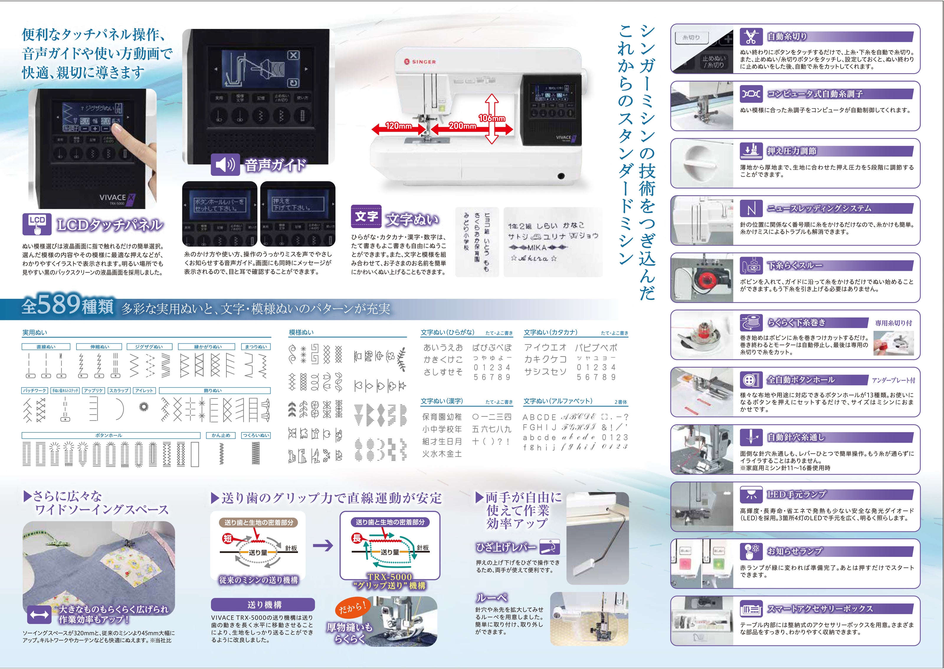 【お問い合わせ品】SINGER シンガー VIVACE X ヴィヴァーチェ エックス コンピューターミシン TRX-5000